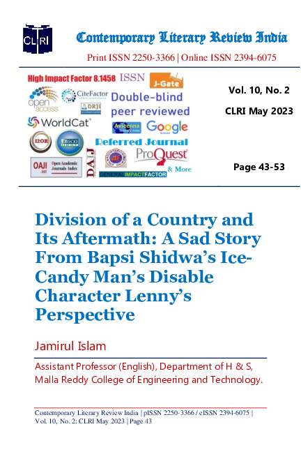(PDF) Division of a Country and Its Aftermath: A Sad Story From Bapsi Shidwa’s Ice Candy Man’s ...