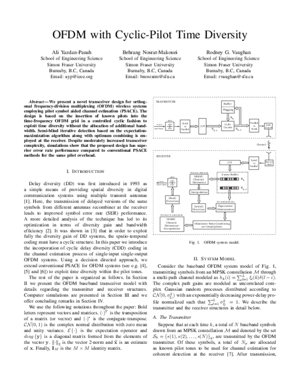 (PDF) Cyclic-Pilot Diversity in OFDM Systems