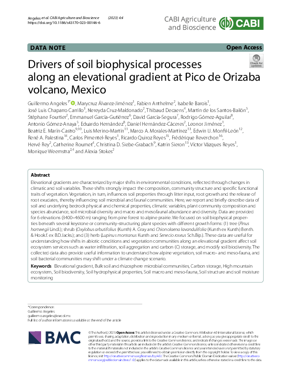 (PDF) Drivers of soil biophysical processes along an elevational ...