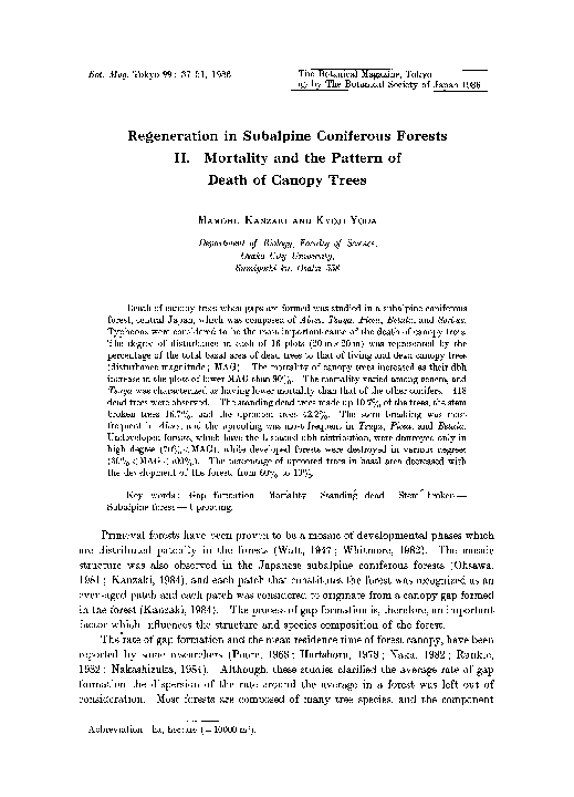 (PDF) Regeneration in subalpine coniferous forests