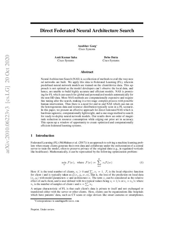 (PDF) Direct Federated Neural Architecture Search