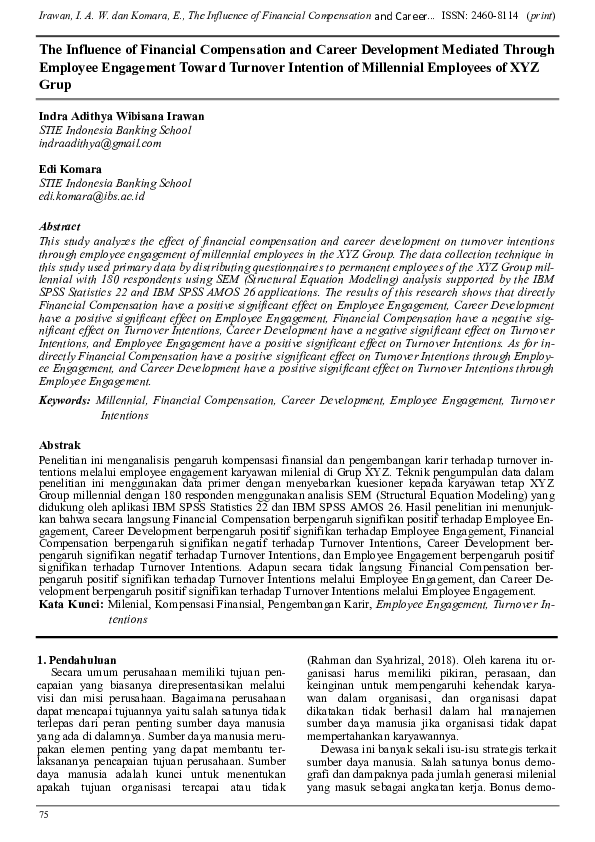 (PDF) The Influence of Financial Compensation and Career Development Mediated Through Employee ...
