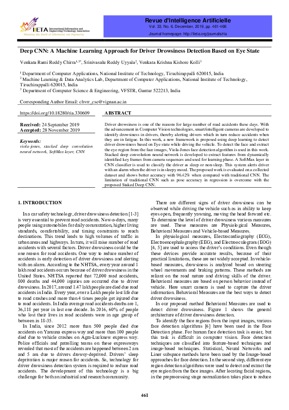 Pdf Deep Cnn A Machine Learning Approach For Driver Drowsiness