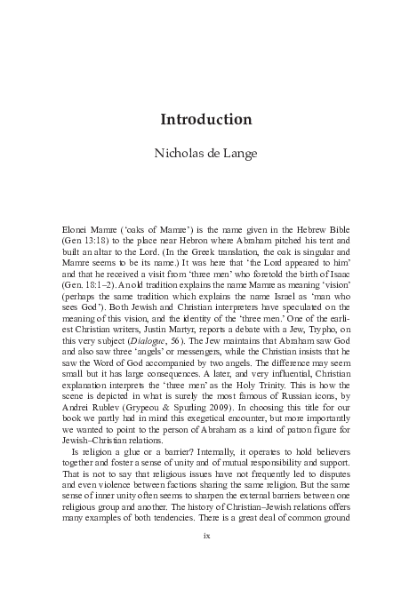 (PDF) Nicholas de Lange, “Introduction,” in Nicholas de Lange, Elena ...