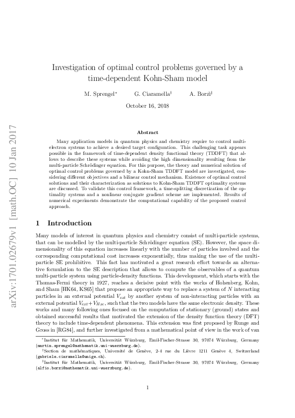 (PDF) Investigation of Optimal Control Problems Governed by a Time ...