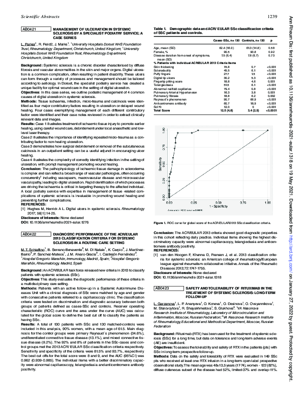 (PDF) AB0422 DIAGNOSTIC Performance of the Acr/Eular 2013 ...