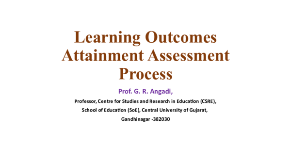 (PPT) Learning Outcomes Attainment Assessment Process