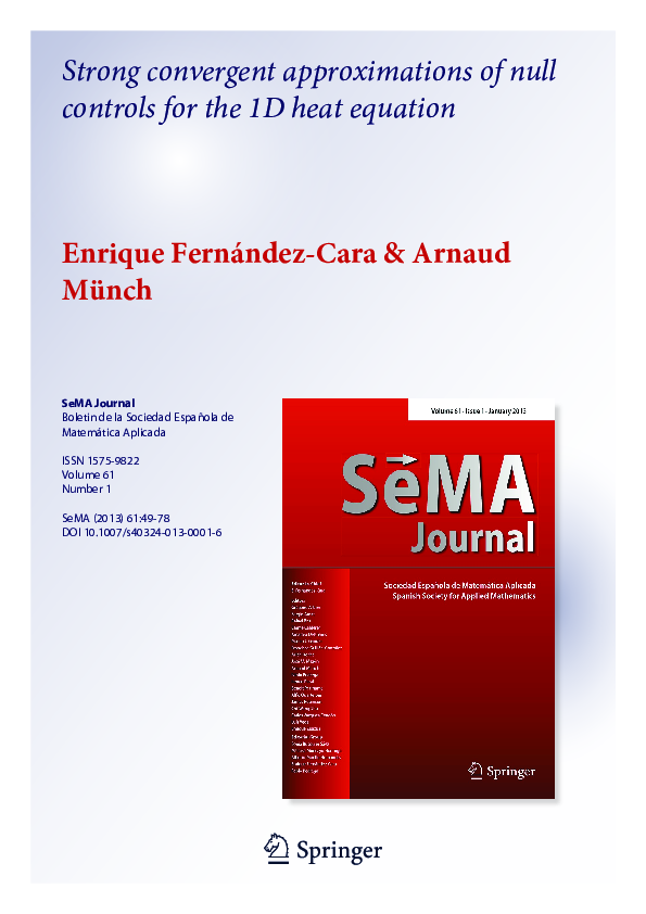 (PDF) Strong convergent approximations of null controls for the 1D heat ...