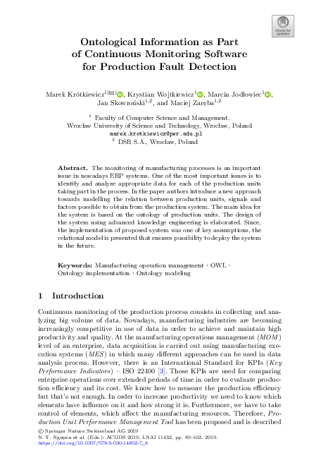 (PDF) Ontological Information as Part of Continuous Monitoring Software ... (PDF) Ontological Information as Part of Continuous Monitoring Software ...