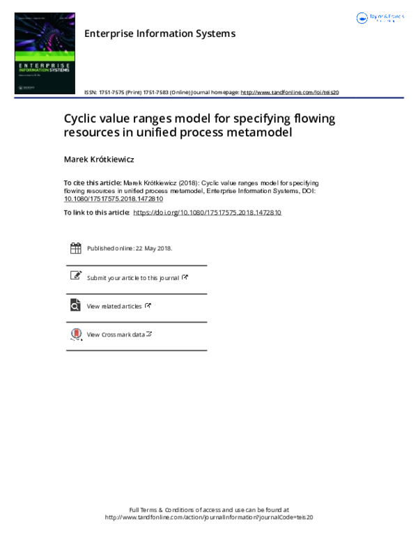 (PDF) Cyclic value ranges model for specifying flowing resources in unified process metamodel