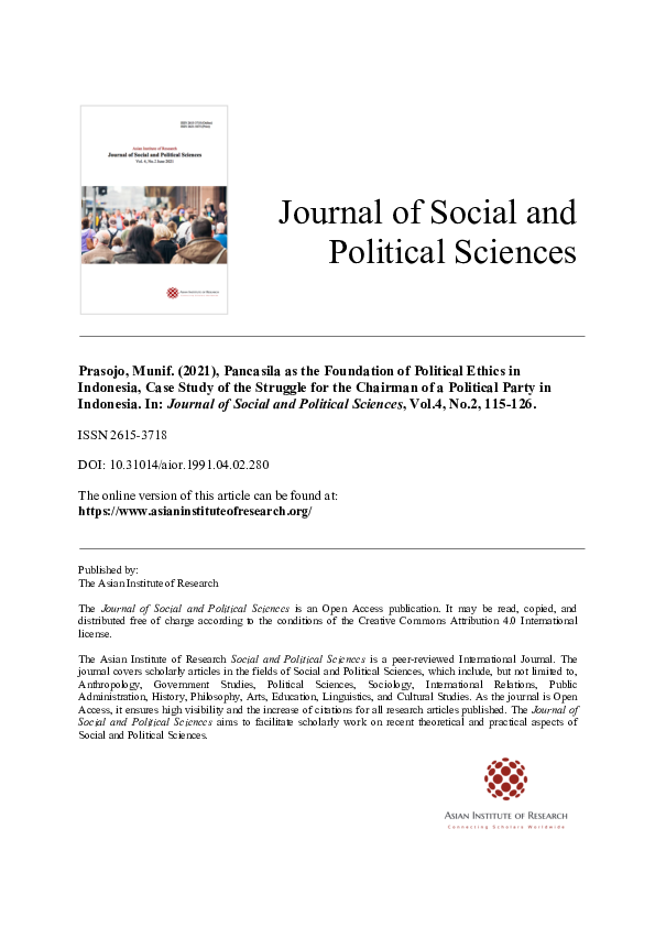 (PDF) Pancasila as the Foundation of Political Ethics in Indonesia ...