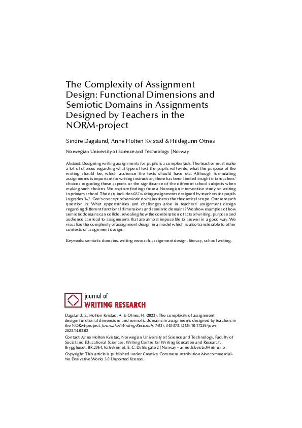 Pdf The Complexity Of Assignment Design Functional Dimensions And