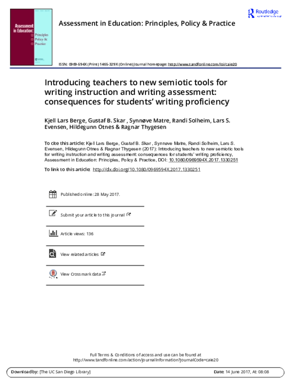 (PDF) Introducing teachers to new semiotic tools for writing ...