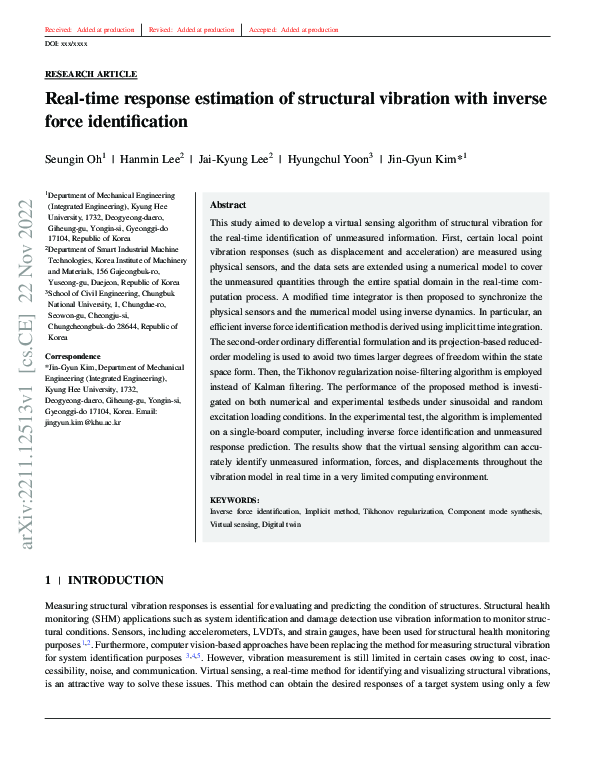 (PDF) Real-time response estimation of structural vibration with ...