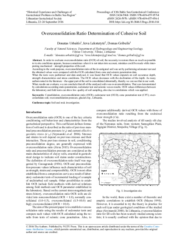(PDF) Overconsolidation Ratio Determination of Cohesive Soil