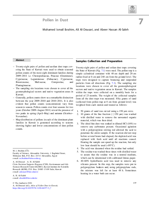 (PDF) Pollen in Dust