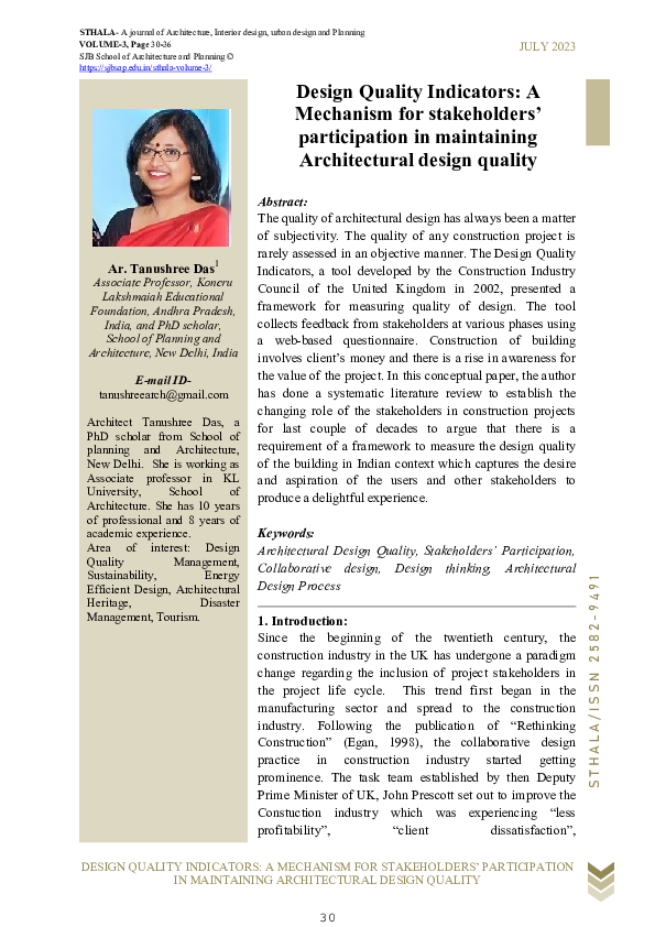 (PDF) Design Quality Indicators: A Mechanism for stakeholders ...