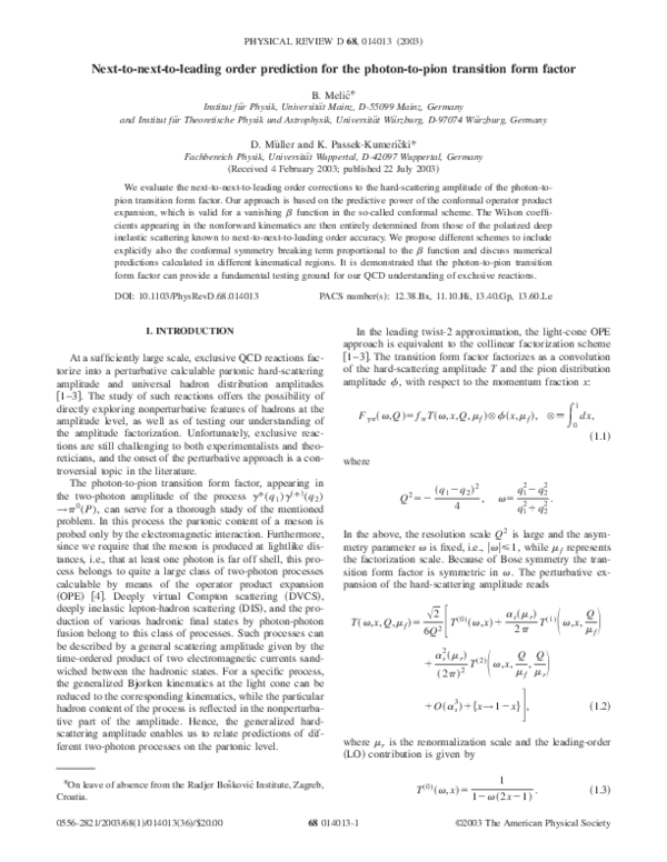 (PDF) Next-to-next-to-leading order prediction for the photon-to-pion ...