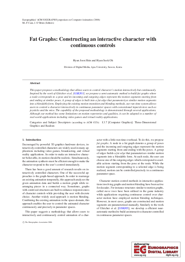 (PDF) Interactive Continuous Control of Character Motion via Fat Graphs