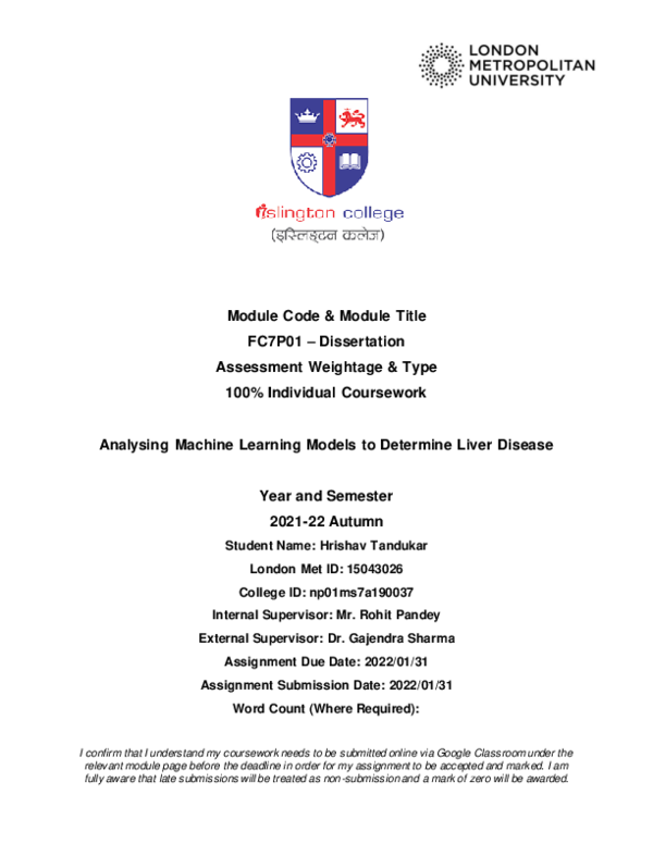 (PDF) Liver Disease Prediction