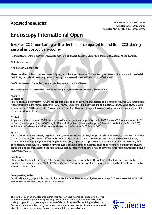 (PDF) Invasive CO2 monitoring with arterial line compared to end tidal ...