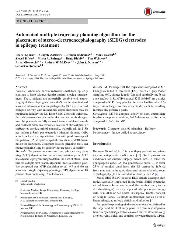 (PDF) Automated SEEG Electrode Trajectory Planning for Epilepsy