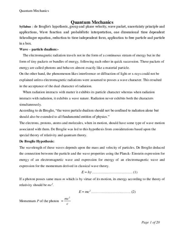 (PDF) Quantum Mechanics