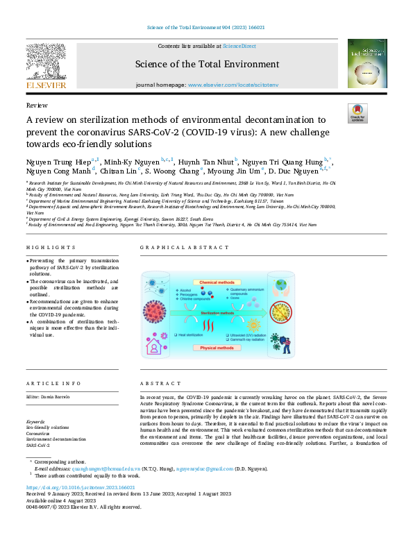 (PDF) A review on sterilization methods of environmental ...