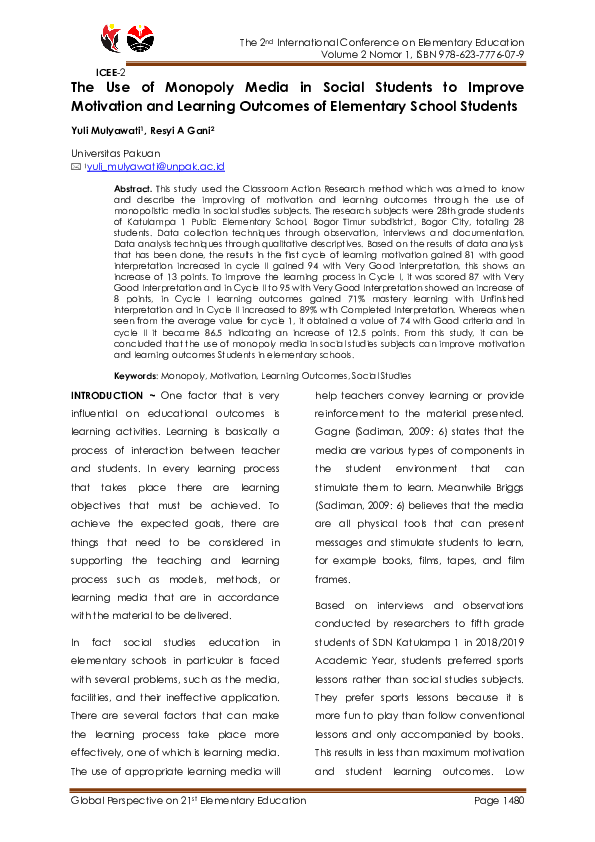 (PDF) The Use of Monopoly Media in Social Students to Improve ...