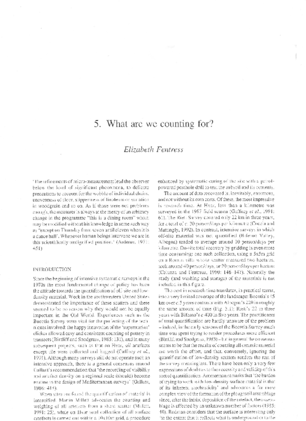 (PDF) What are we counting for?