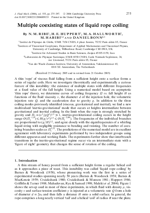 (PDF) Coexisting States in Liquid Rope Coiling
