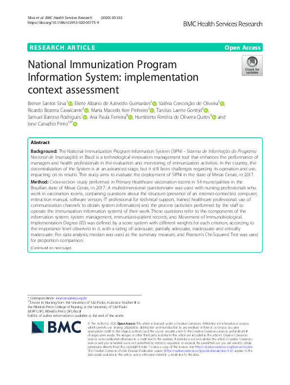 (PDF) National Immunization Program Information System: implementation ... (PDF) National Immunization Program Information System: implementation ...