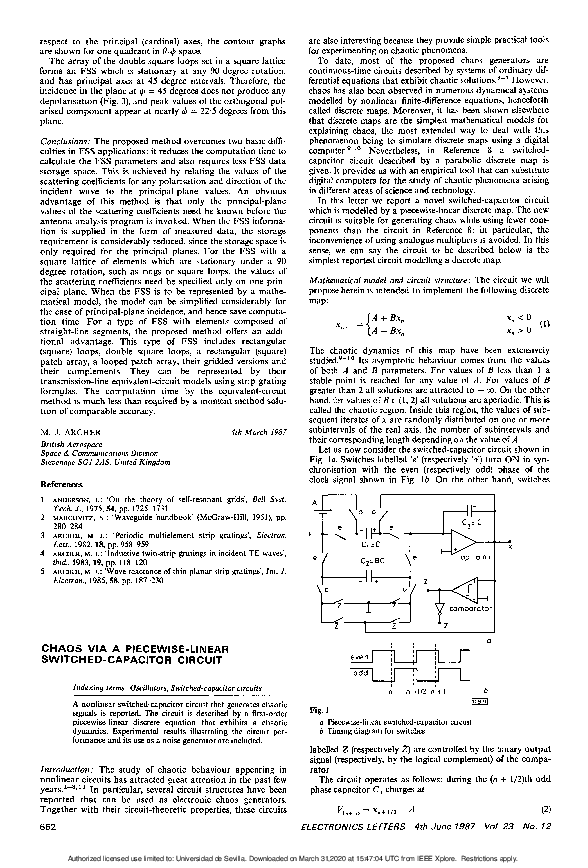 (PDF) Chaos via a piecewise-linear switched-capacitor circuit