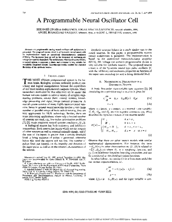 (PDF) A programmable neural oscillator cell