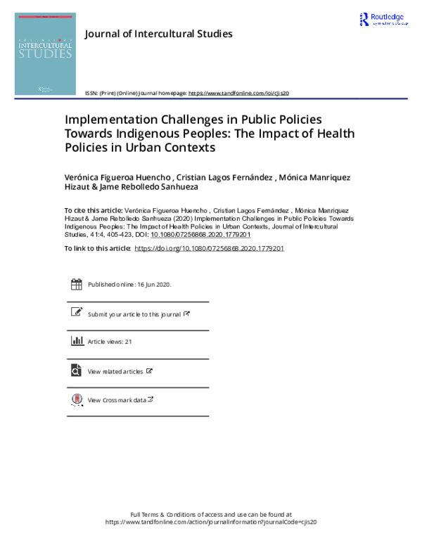(PDF) Implementation Challenges in Public Policies Towards Indigenous Peoples: The Impact of ...