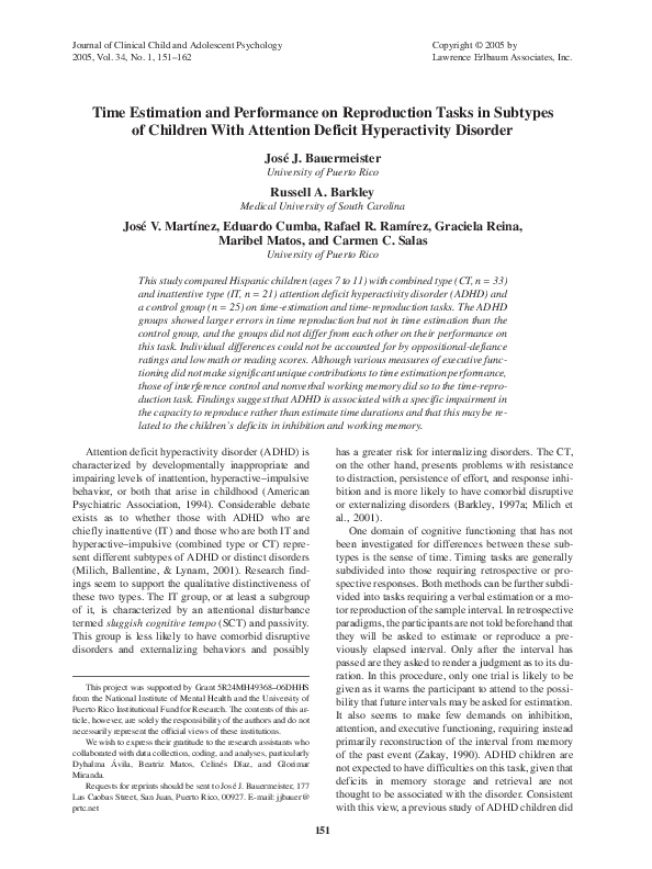 (PDF) Time Estimation and Performance on Reproduction Tasks in Subtypes ...
