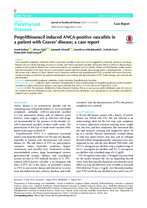 (PDF) PTU-Induced ANCA-Positive Vasculitis Case
