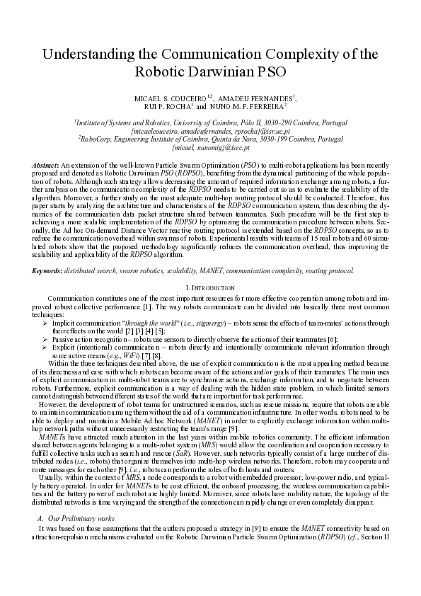 Pdf Understanding The Communication Complexity Of The Robotic