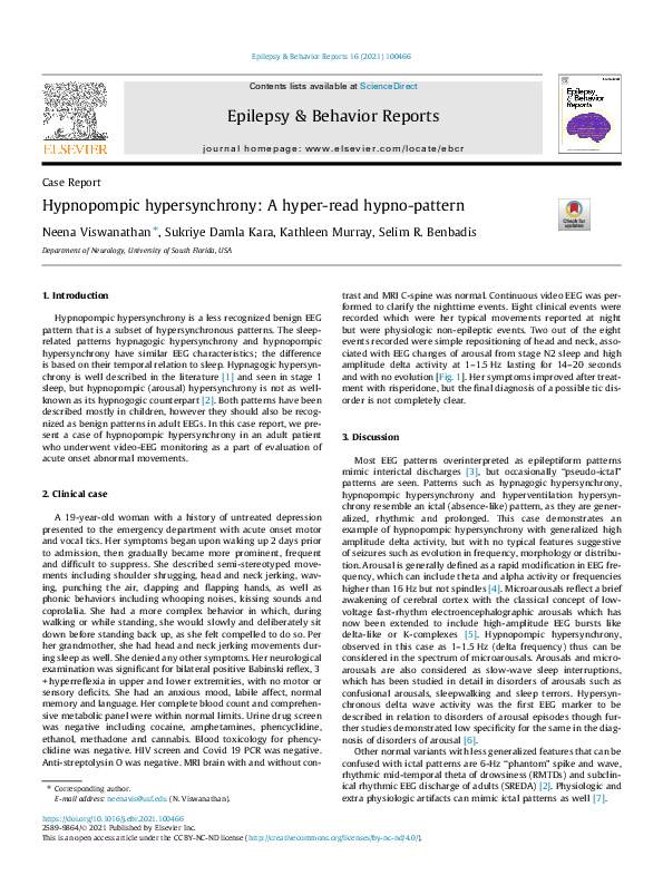 (PDF) Hypnopompic hypersynchrony: A hyper-read hypno-pattern | Neena ...