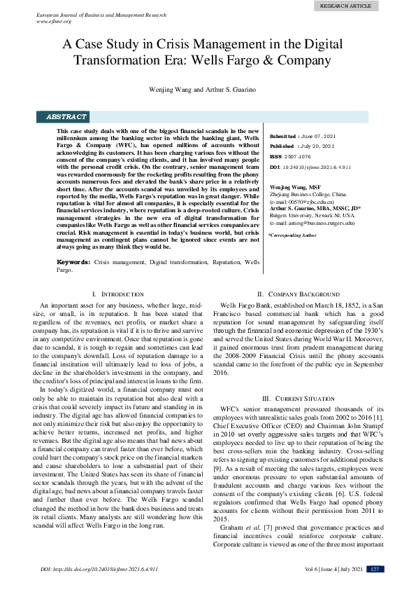 (PDF) A Case Study in Crisis Management in the Digital Transformation ...