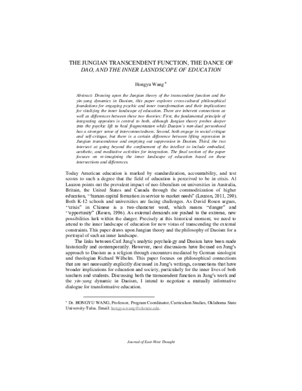 (PDF) The Jungian Transcendent Function, the Dance of Dao, and the ...