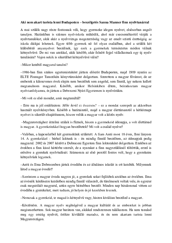 (PDF) Aki nem akart turista lenni Budapesten - Sanna Manner