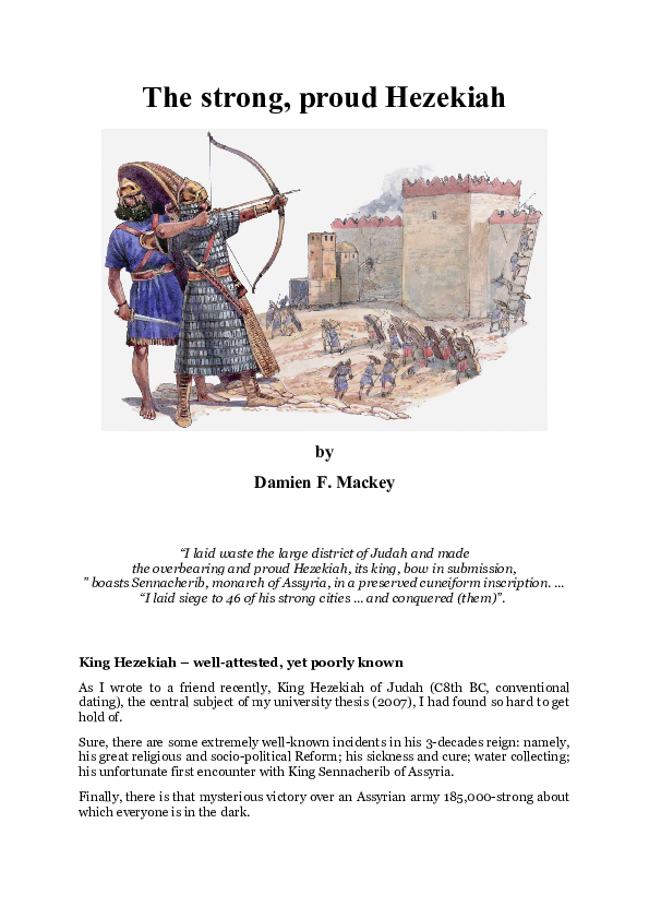 (DOC) The strong, proud Hezekiah