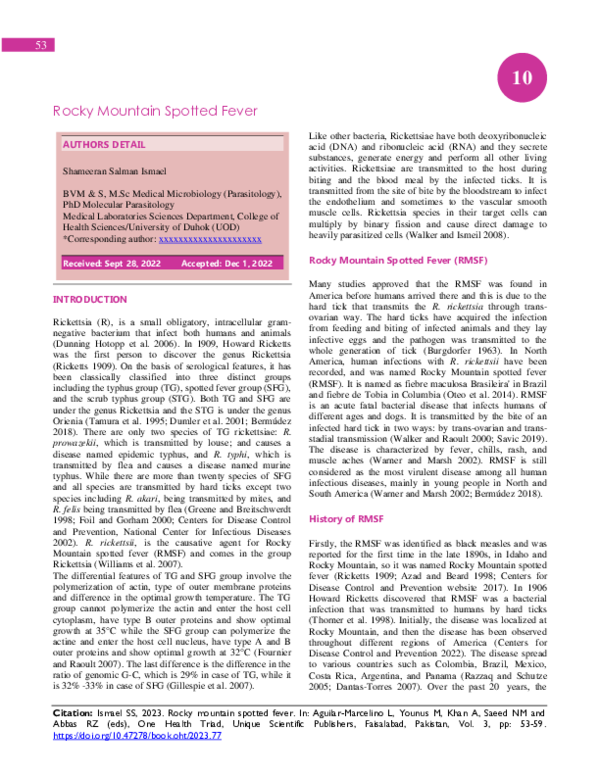 (PDF) Rocky Mountain Spotted Fever