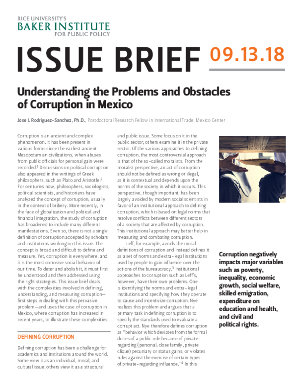 (PDF) Understanding the Problems and Obstacles of Corruption in Mexico