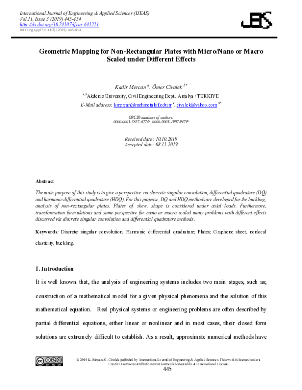 (PDF) Geometric Mapping for Non-Rectangular Plates with Micro/Nano or ...