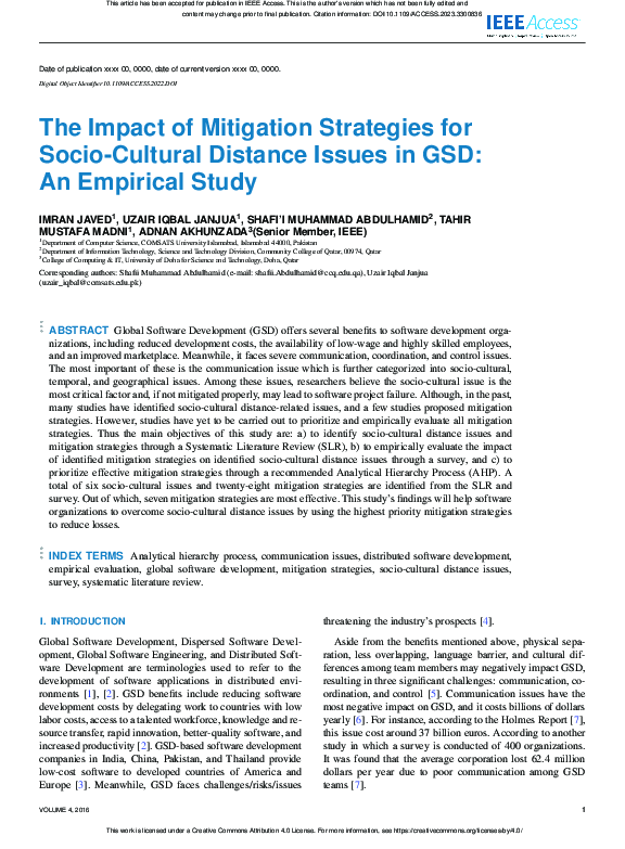 (PDF) The Impact of Mitigation Strategies for Socio-Cultural Distance ...