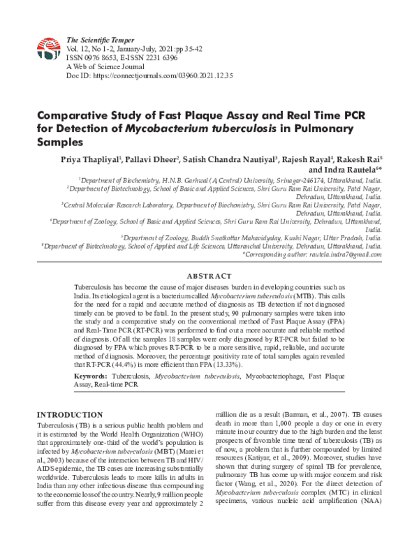 (PDF) Comparative Study of Fast Plaque Assay and Real Time PCR for ...