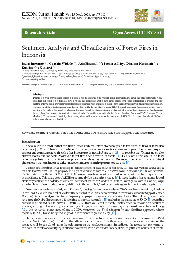 (PDF) Comparative Sentiment Analysis of Forest Fires