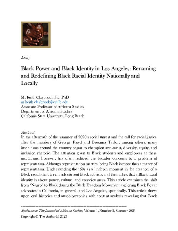 (PDF) Black Power and Black Identity in Los Angeles: Renaming and ...
